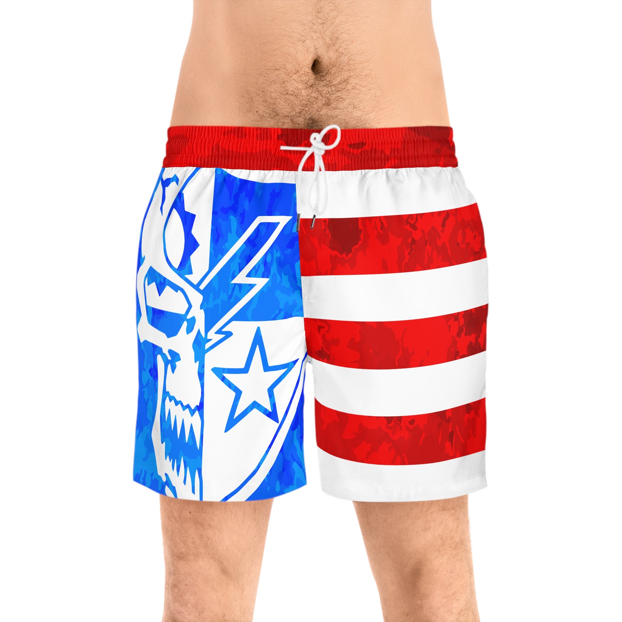 American Flag, 75th Ranger Regiment Swim Trunks by Aloha Ranger